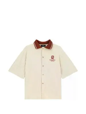 Amiri Ma Chateau Ribbed Collar Logo Shirt - Neutrals
