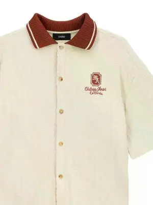 Amiri Ma Chateau Ribbed Collar Logo Shirt - Neutrals
