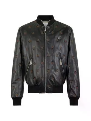 Philipp Plein Monogram-embroidered Bomber Jacket - Black