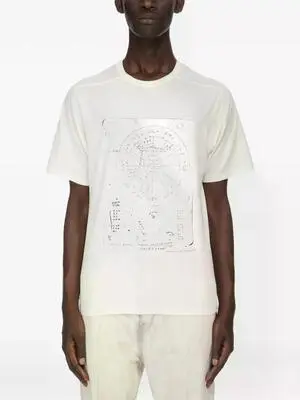 Rick Owens Temple Brad T-shirt In Classic Cotton Jersey - Neutrals
