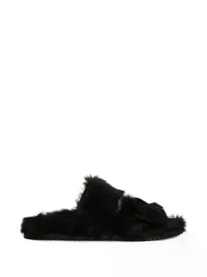 Dolce & Gabbana Fur Sandals - Black