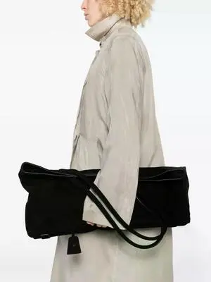 LOW CLASSIC Haricot Suede Shoulder Bag - Black