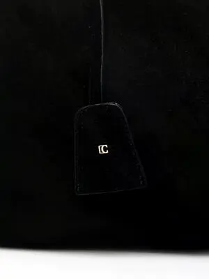 LOW CLASSIC Haricot Suede Shoulder Bag - Black