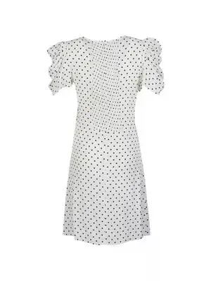 MAR DE MARGARITAS Karin Ruffled Polka-dot Mini Dress - White