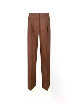 HINNOMINATE Pleated Trousers - Brown