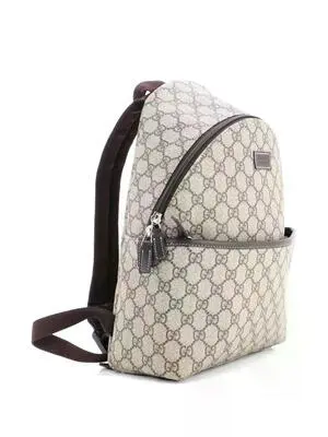 Gucci Front Pocket Gg Coated Canvas Small Backpack - Brown