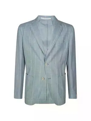 Eleventy Single-breasted Pinstripe Blazer - Blue