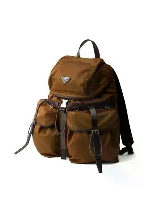 Prada Re-nylon Buckled Backpack - Brown