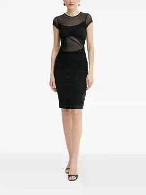 Guess Mesh Ruched Midi Dress