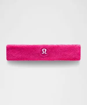 Lululemon High-Pile Cotton Terry Sweatband Flamingo Fun Tone/white
