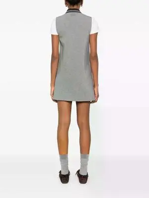 Miu Miu Half-zip Polo-collar Mini Dress