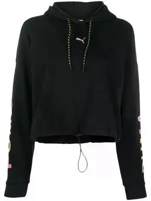 PUMA Chase Cropped Hoodie - Black
