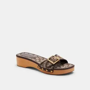 COACH Margot Wooden Sandal In Signature Jacquard