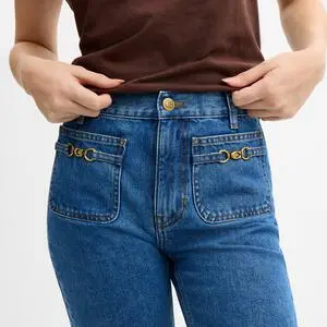 COACH Sculpted C Denim Flare Pants