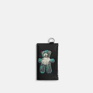 COACH Zip Card Case With Teddy Graphic