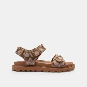 COACH Brynn Crystal Signature Jacquard Sandals