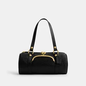 COACH Kisslock Barrel Bag - Brass/black
