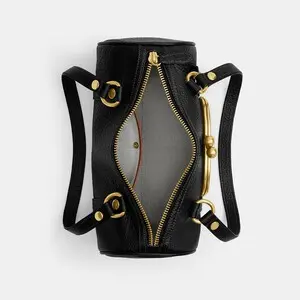 COACH Kisslock Barrel Bag - Brass/black