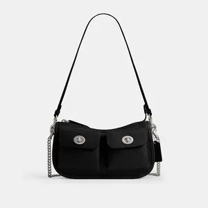 COACH Twin Turnlock Waverly Bag - Silver/black