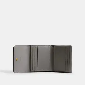 COACH Mila Small Flap Wallet With Heart Print - Brass/silver Black Multi