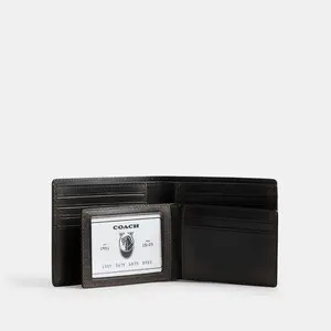 COACH 3-in-1 Billfold Wallet In Loved Leather - Black/light Tan
