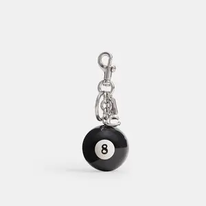 COACH Eight Ball Charm - Silver/black