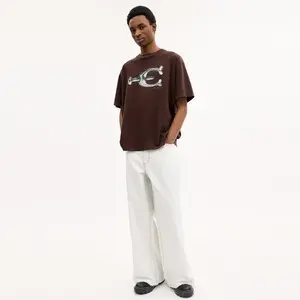 COACH Hardware Relaxed T-shirt In Organic Cotton - Brown