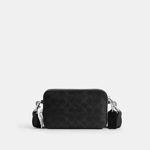 COACH Clinton Crossbody Bag In Signature Canvas - Black Signature