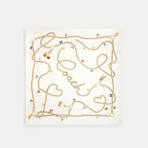 COACH Charms Print Silk Square Scarf - Chalk