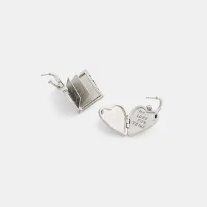 COACH Heart Locket And Book Mismatch Earrings