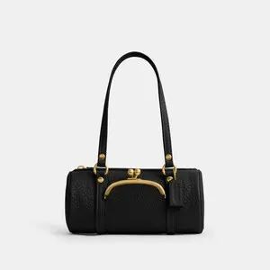 COACH Kisslock Barrel Bag 28 Brass/black