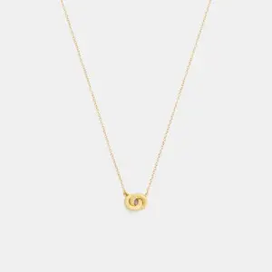 COACH Interlocking Circles Pendant Necklace - Gold