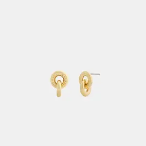 COACH Interlock Drop Earrings - Gold