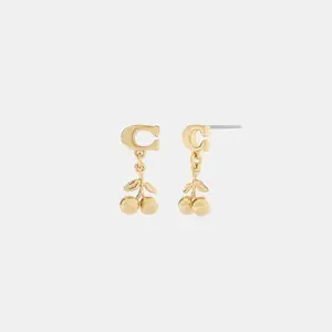 COACH Signature Cherry Charm Stud Earrings - Gold