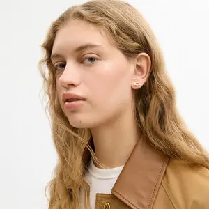 COACH Enamel Signature Stud Earrings