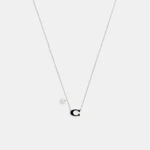 COACH Signature Heart Charm Pendant Necklace