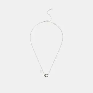 COACH Signature Heart Charm Pendant Necklace