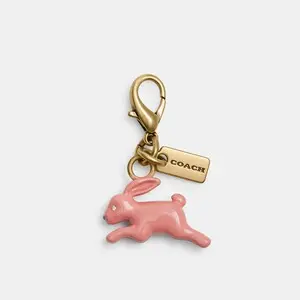 COACH Bunny Charm - Brass/pink