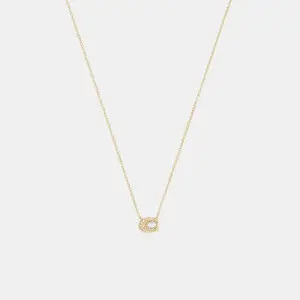 COACH Pavé C Necklace - Gold