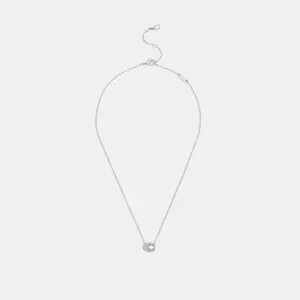 COACH Pavé C Necklace - Silver