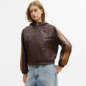 COACH Leather Windbreaker