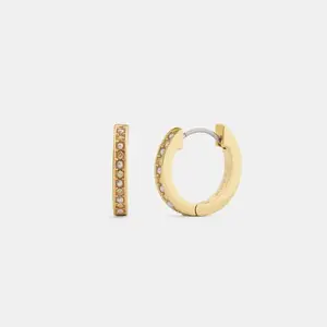 COACH Pearl And Crystal Huggie Earrings