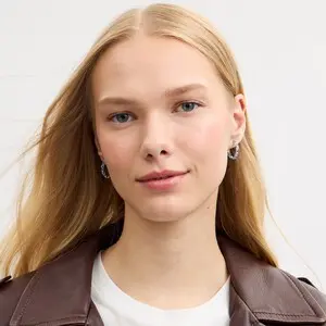 COACH Linked C Small Hoop Earrings - Silver