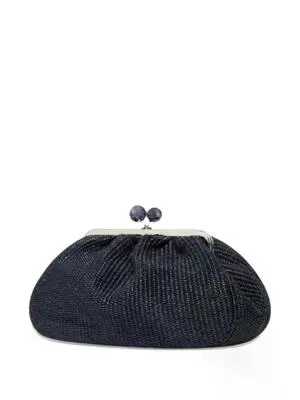 Max Mara Medium Pasticcino Bead-embellished Clutch - Blue