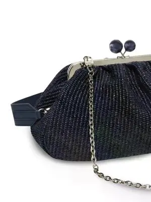 Max Mara Medium Pasticcino Bead-embellished Clutch - Blue
