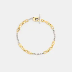 COACH Mixed Metal Link Chain Bracelet