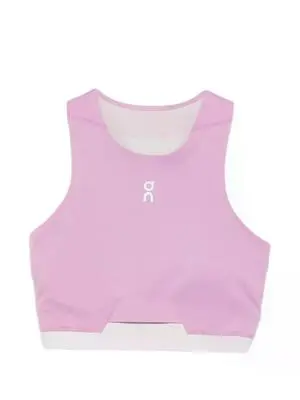 On 2-in-1 Crop Sports Bra - Pink