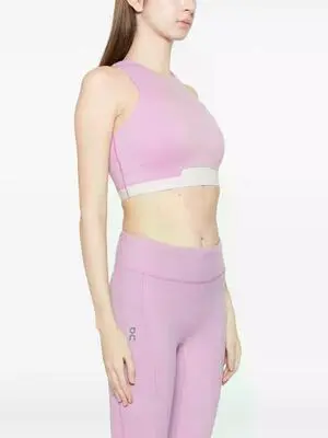 On 2-in-1 Crop Sports Bra - Pink