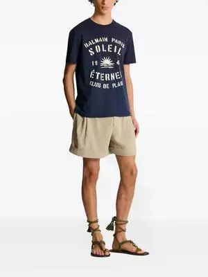 Balmain Short-sleeve Crew-neck T-shirt - Blue