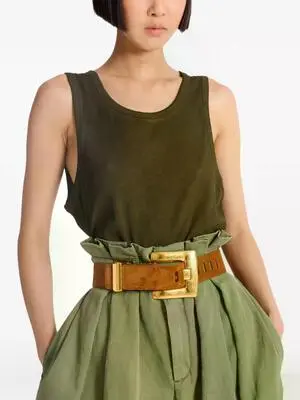 Balmain Anthem Calf Suede Belt - Brown